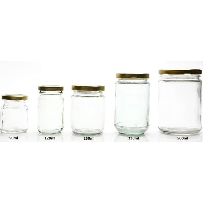 Jual Botol Jar Toples Kaca : 330ml Bulat, Penutup PLASTIK | Shopee ...