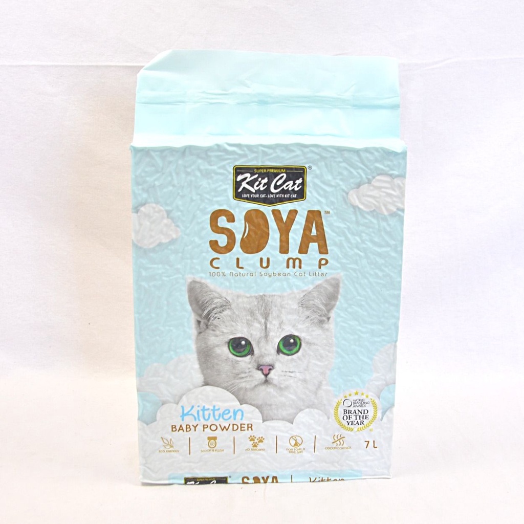 Jual KITCAT Pasir Kucing Natural Tofu Soya Clump Cat Litter Baby Powder ...