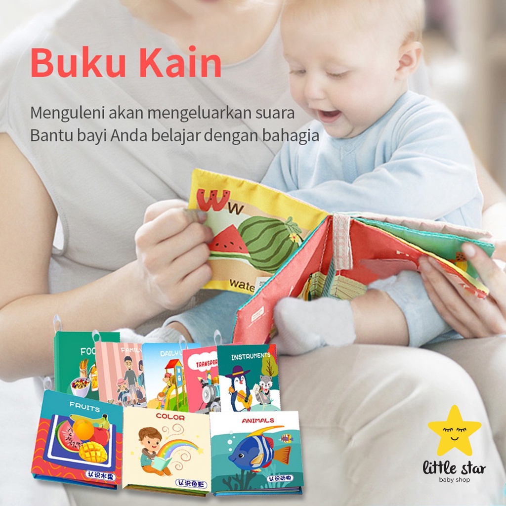 Jual Buku Bantal Kain Bayi | Baby Soft Book Cloth | Edukasi Bayi ...