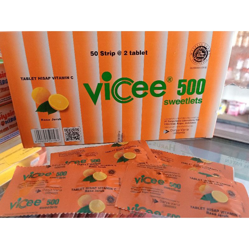 Jual ViCee 500. Tablet Hisap Rasa Orange (perbox) | Shopee Indonesia