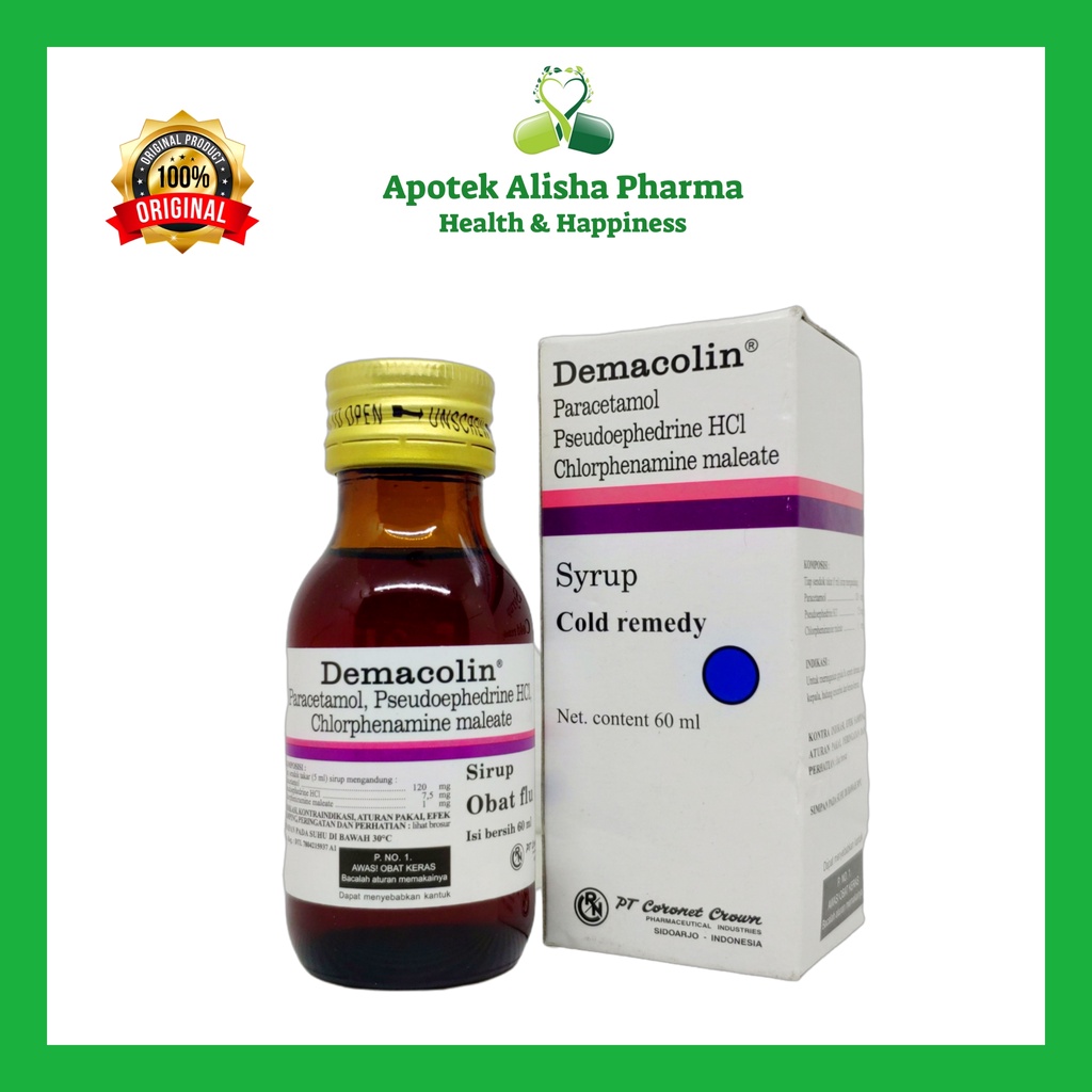 Jual Demacolin Sirup 60ml - Demakolin syrup Obat Flu Pilek Alergi ...