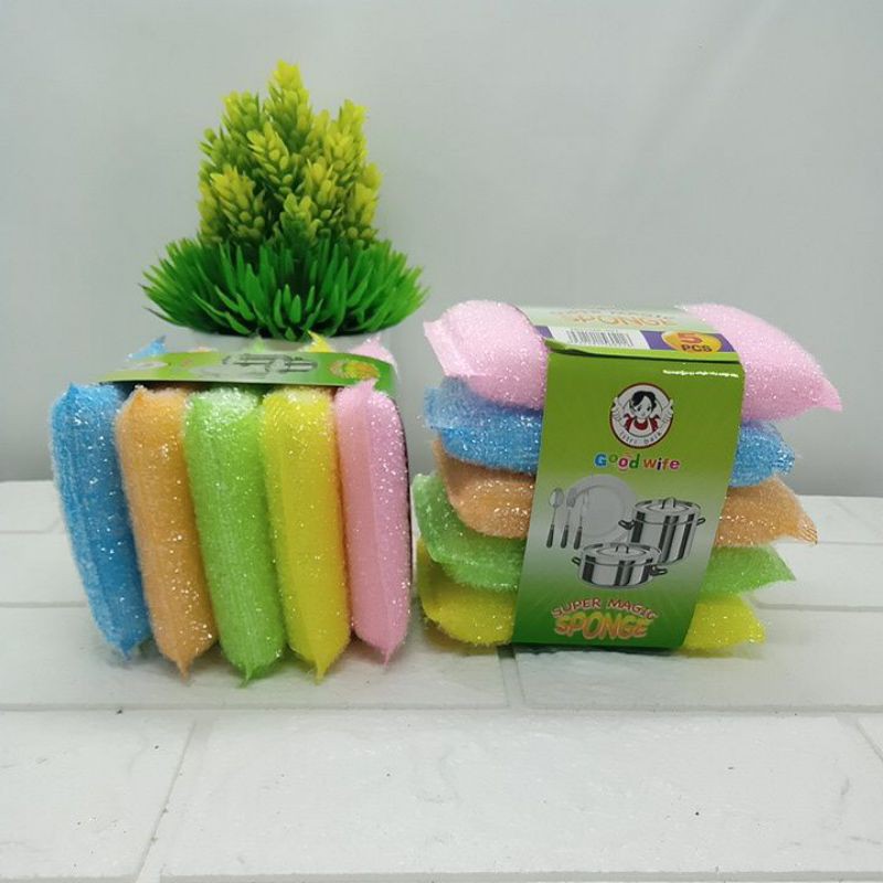 Jual Sponge Bantal/Sponge Cuci Piring Isi 5 Pcs | Shopee Indonesia