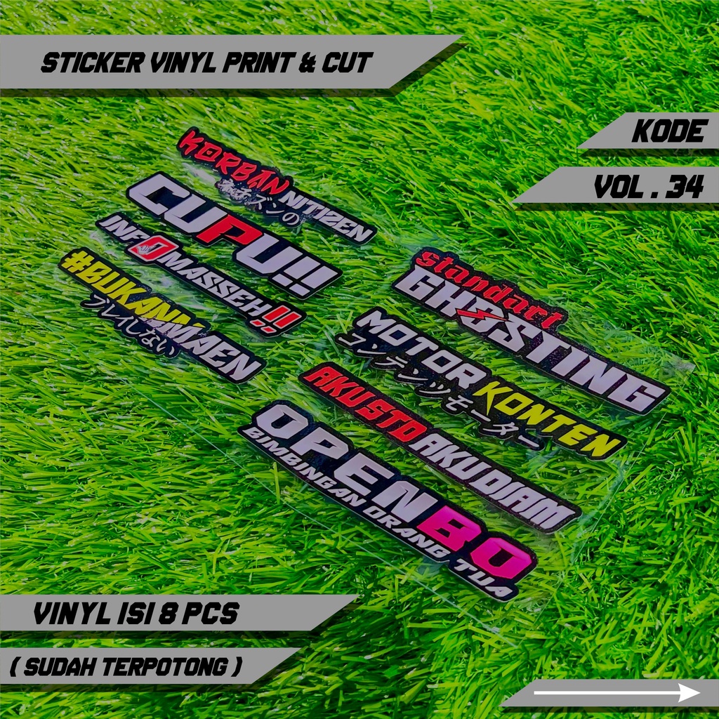 Jual Sticker Racing Vinyl Pack Print & Cut Stiker Motor Sticker VIRAL ...