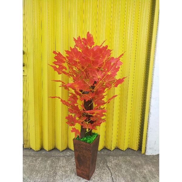 Jual pohon maple merah bisa/bunga plastik/bunga hias/pohon artificial ...