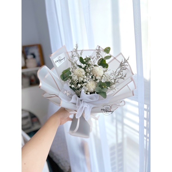 Jual FRESH POMPOM / ROSE BOUQUET 3 STEM - Buket Bunga Asli Buket Bunga ...
