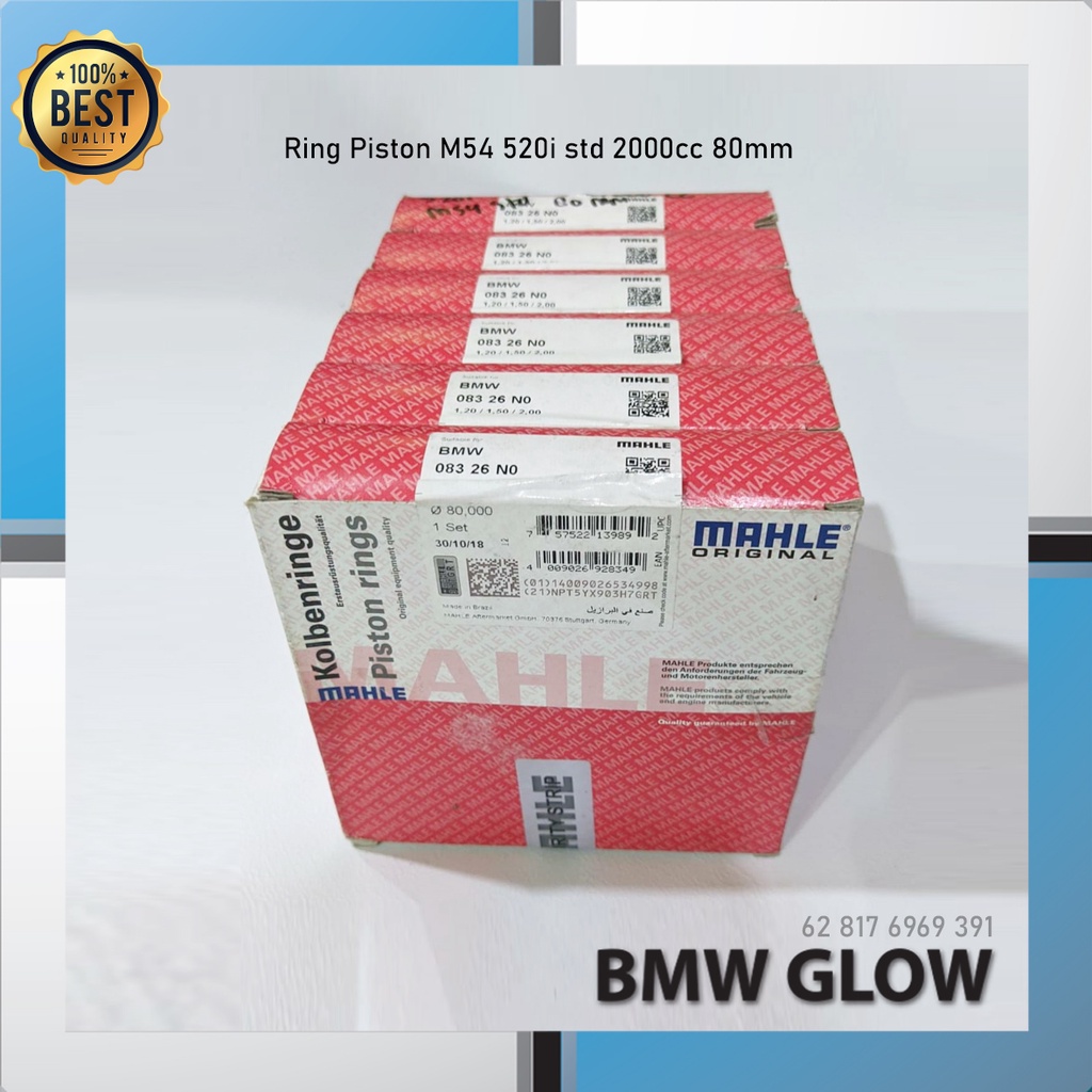 Jual Ring Piston Ring Seher 6 cylinder BMW m54 2000cc 80mm | Shopee ...