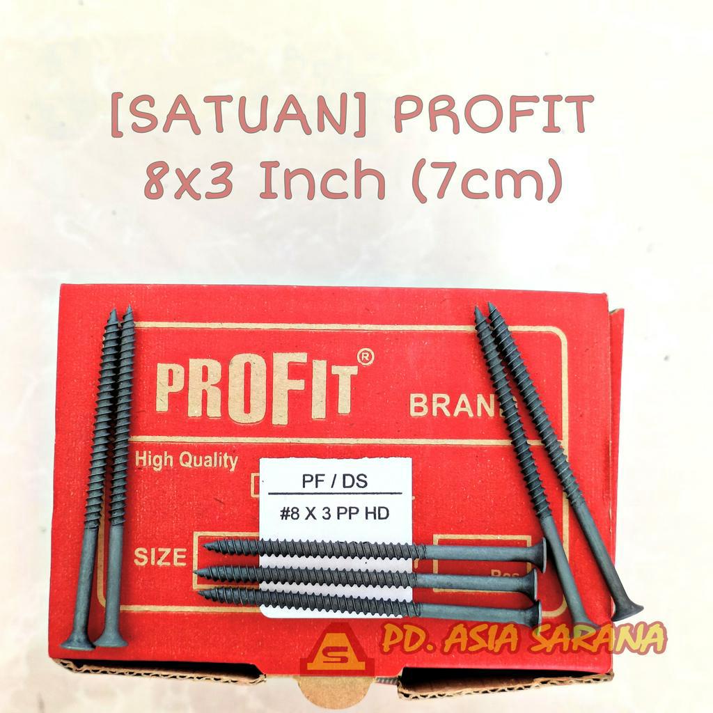 Jual [PROFIT] Skrup Gypsum (8x3") Inch Hitam Drywall Screw Sekrup Paku ...