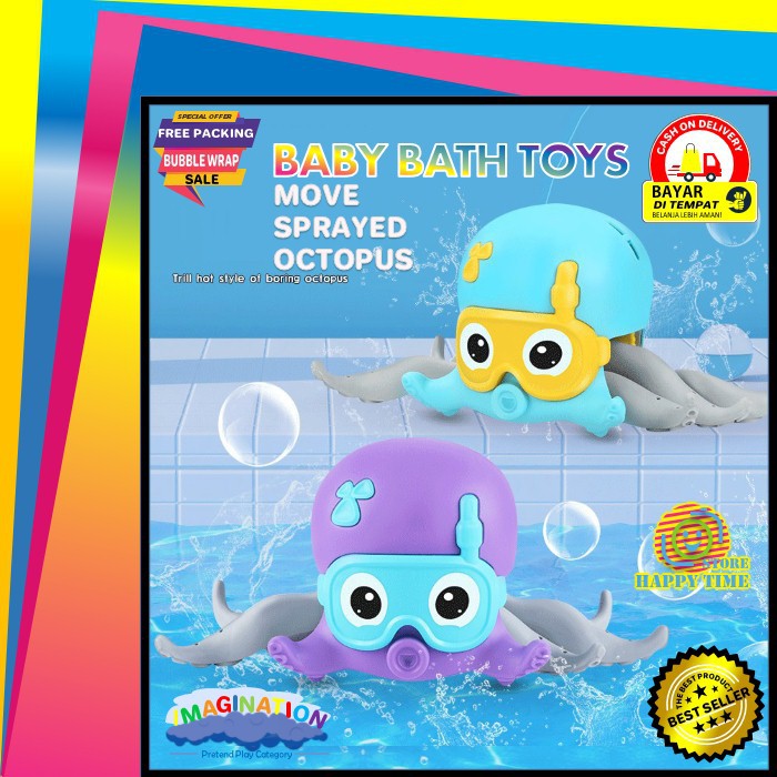 Jual Bath Toys Move Sprayed Octopus Mainan Anak Bayi Gurita Mandi Main ...