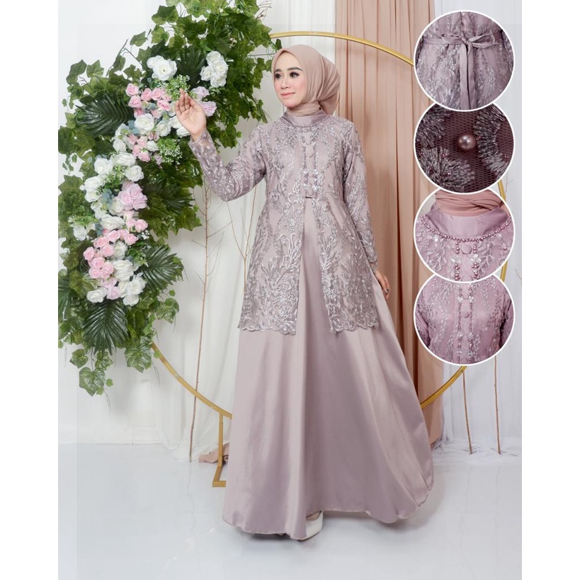 Jual GAMIS KONDANGAN NAUREN DRESS / GAMIS MAXI TILE SATIN VELVET / GAMIS PESTA TERBARU / GAMIS ...