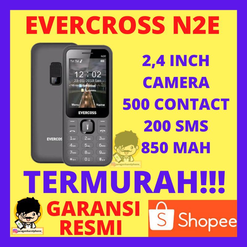 Jual Evercross N2E Garansi Resmi Hp Jadul Telpon dan SMS Murah | Shopee ...
