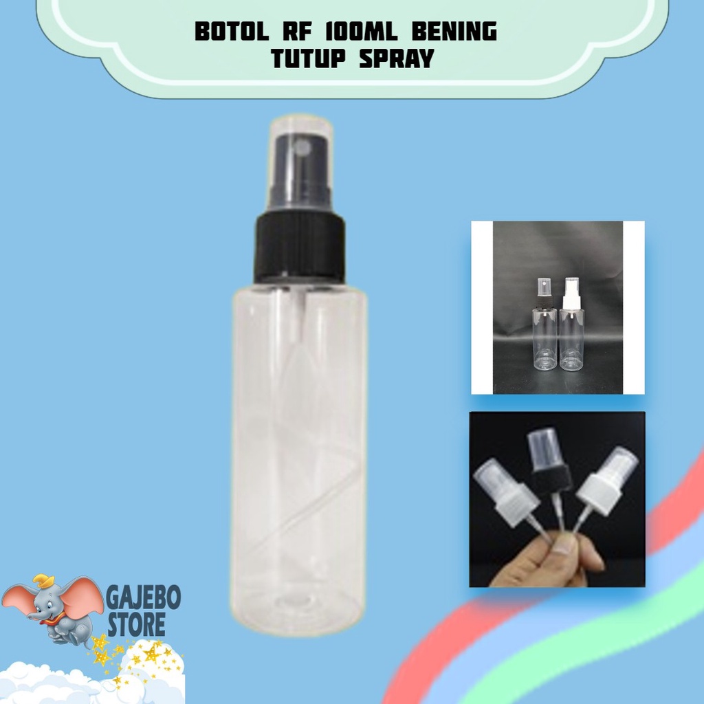 Jual BOTOL SPRAY RF 100ML BENING CLEAR / BOTOL RF 100ML BENING CLEAR RF BOTOL ISI ULANG KOSMETIK ...