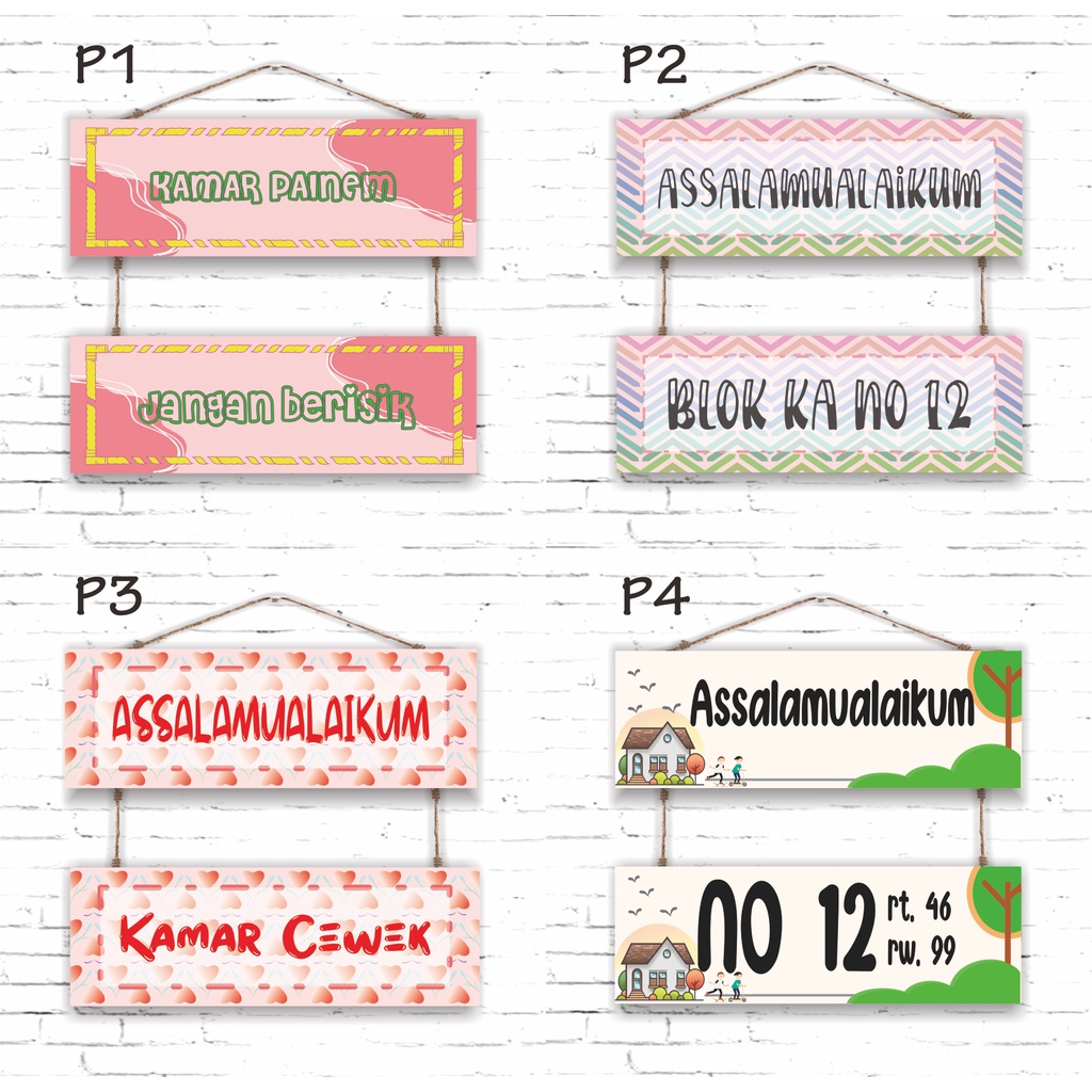 Jual Papan Nama Alamat rumah Custom minimalis bahan MDF Tahan air ...