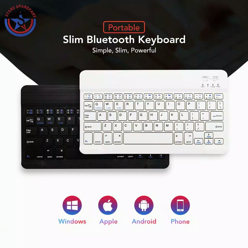Jual Mini Wireless Bluetooth Keyboard Slim Thin Design for Windows ...