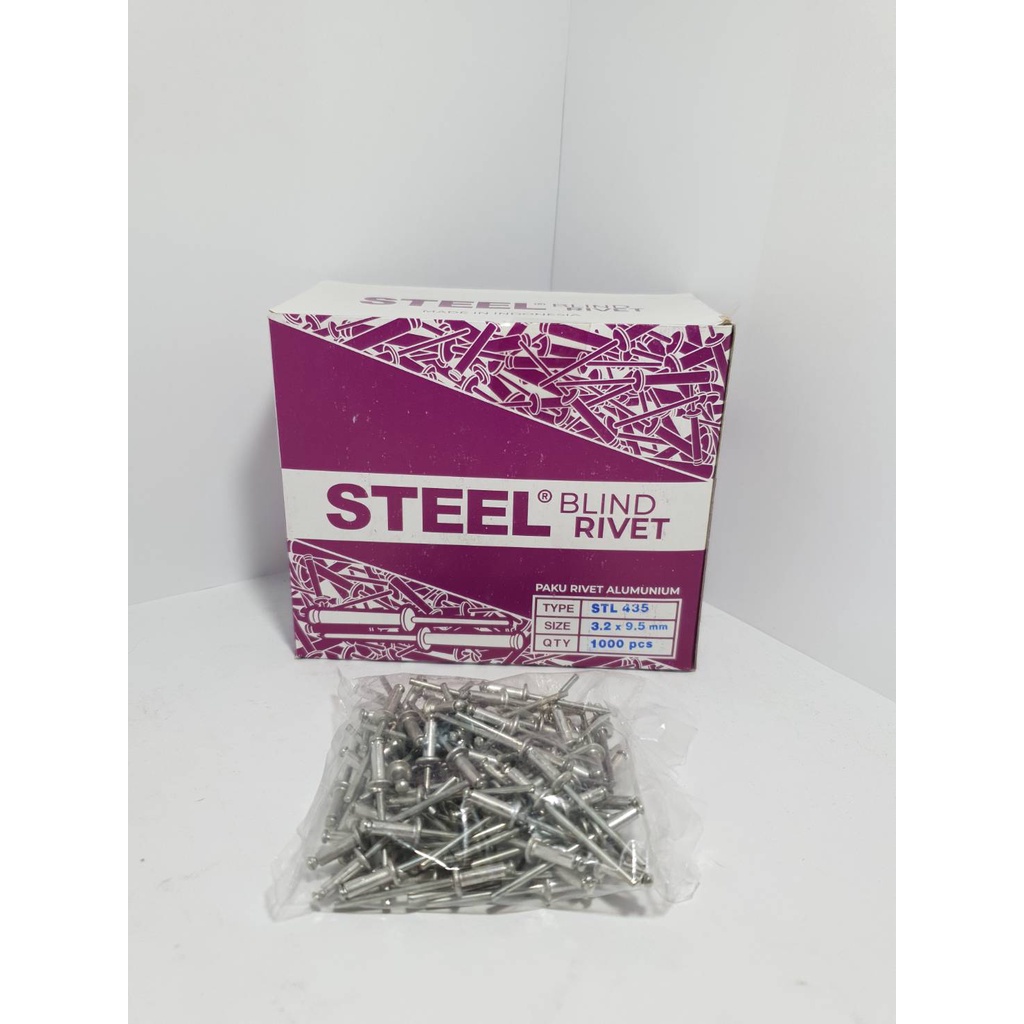 Jual Paku Rivet 435 Steel Per Kotak // Steel Blind Rivet | Shopee Indonesia