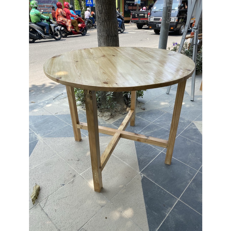 Jual Meja Bulat Kayu Jati Belanda | Meja Bundar | Meja Balkon | Meja ...