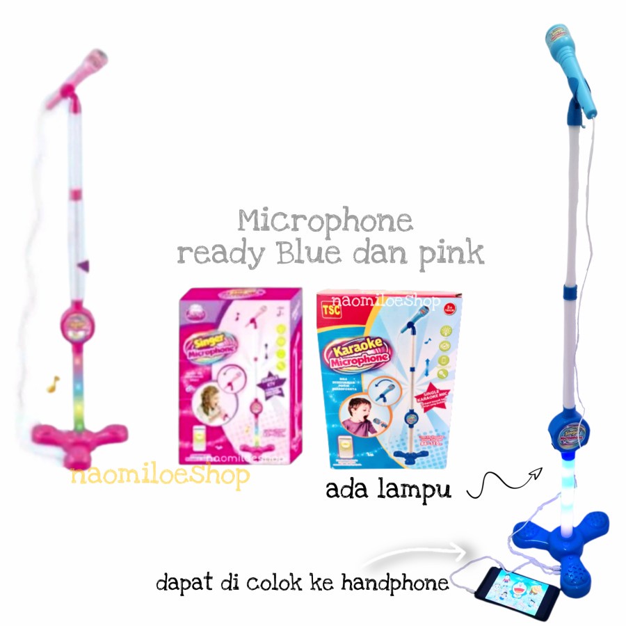 Jual Mainan Anak Standing Microphone Single Mic karaoke connect HP ...