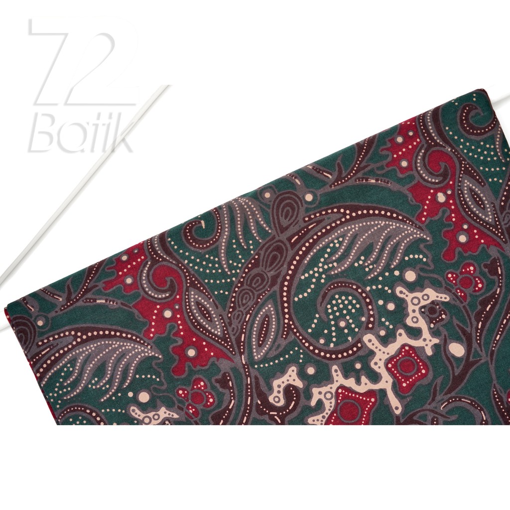 Jual KAIN BATIK PREMIUM Bahan Katun Motif Cakar Warna Hijau Ijo 723756 ...