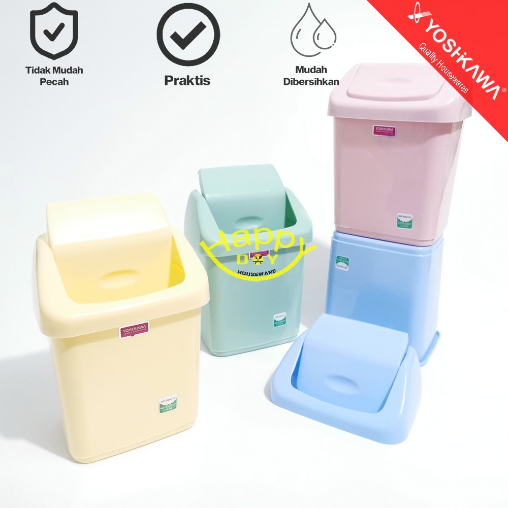 Jual YOSHIKAWA TEMPAT SAMPAH MINI DUSTBIN DENGAN TUTUP SWING PI-1012 ...