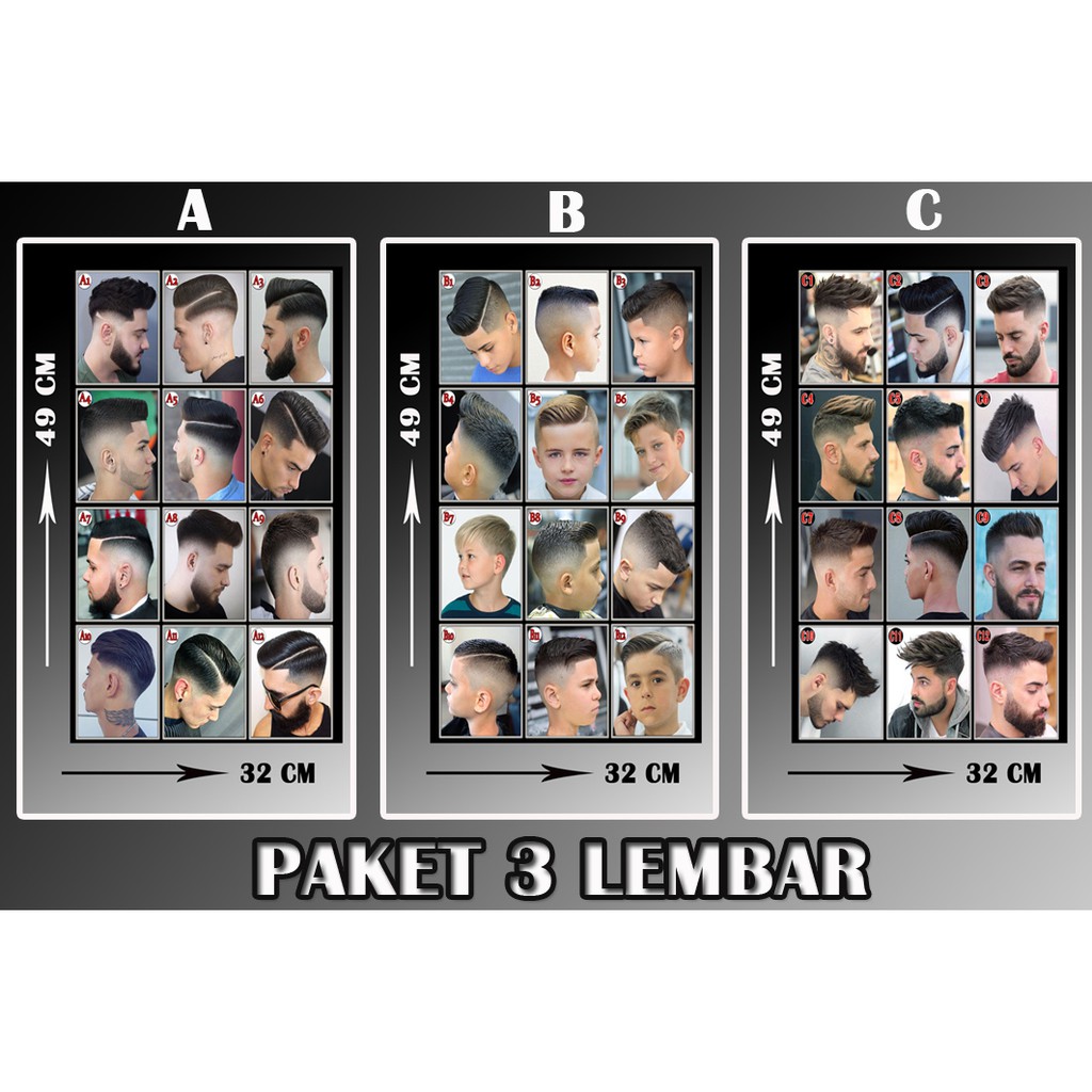 Jual Poster Babershop Pangkas Rambut & Salon Kecantikan Model Terbaru ...