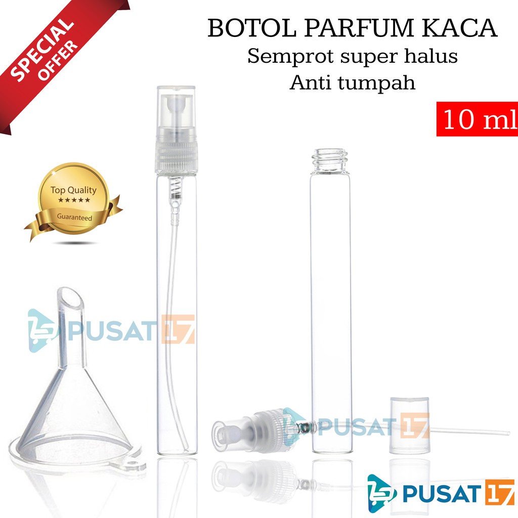 Jual BOTOL DECANT KACA PARFUM DICAN SPRAY ISI ULANG 10ML TRANPARAN ...