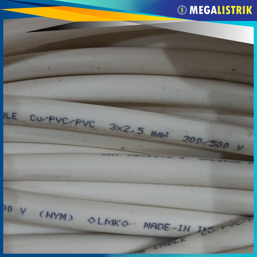 Jual SUPREME NYM 3X2.5 METERAN / KABEL LISTRIK PUTIH KAWAT TEMBAGA 3 X 2.5 MM / 3X2,5 / 3 X 2,5 ...