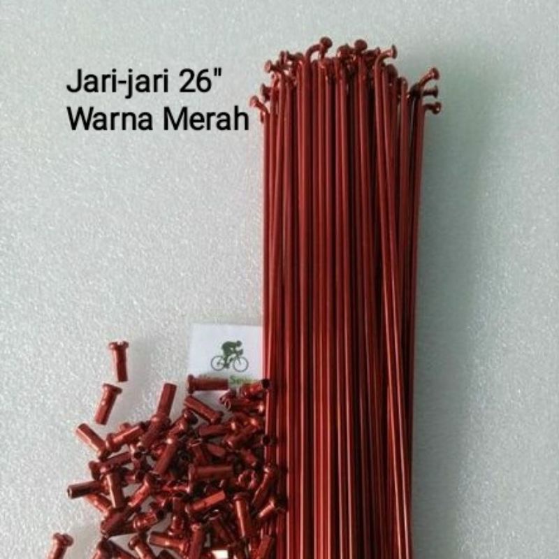 Jual Jari jari 26 warna merah biru hijau gold panjang 262mm steel 72pcs ...