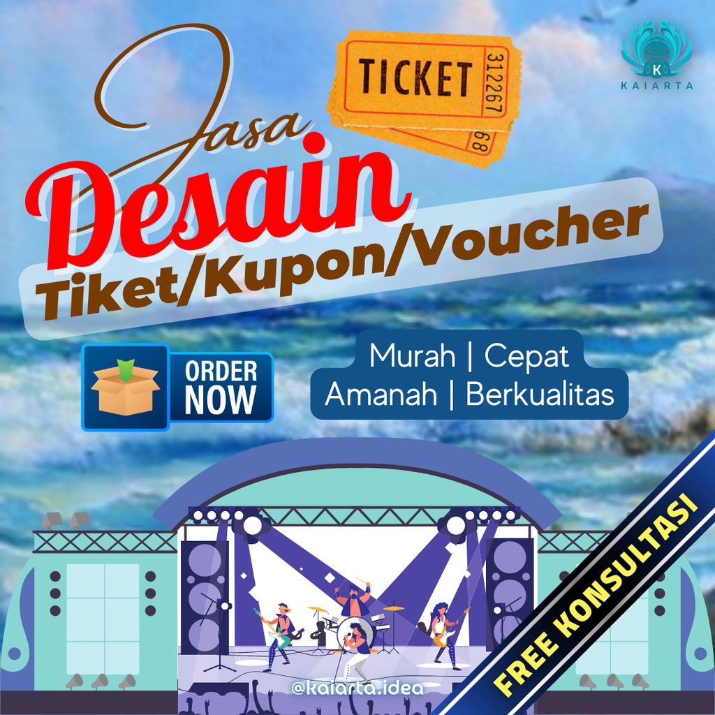 Jual Jasa Desain Tiket Event/Acara Custom Request | Design Kupon ...