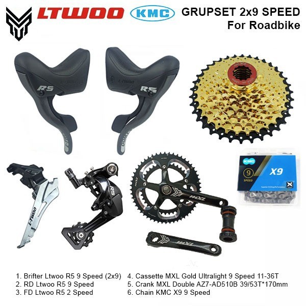 Jual GROUPSET LTWOO R5 2 X 9SPEED ( ROADBIKE / MINIVELO ) | Shopee ...
