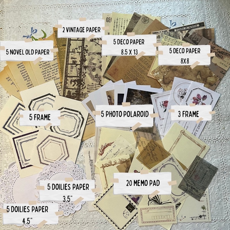 Jual journaling kit / journal kit paper bundle for scrapbook journal ...