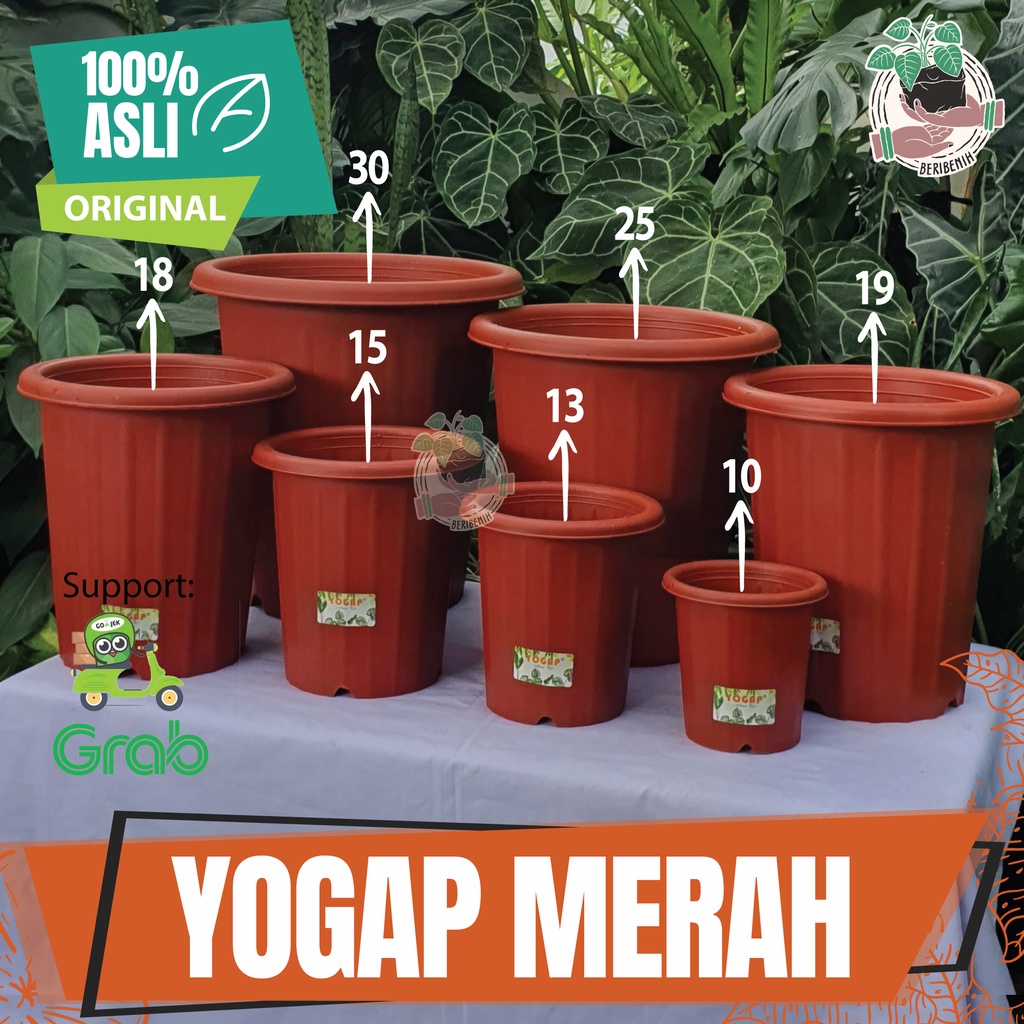 Jual Pot Tanaman Hias Yogap Merah Bata Coklat Pot Taman Bunga Tebal ...