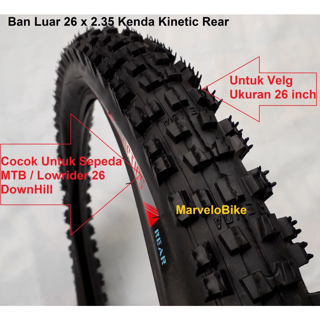 Jual Ban Luar Sepeda 26 x 2.35 Kenda Kinetic | Shopee Indonesia
