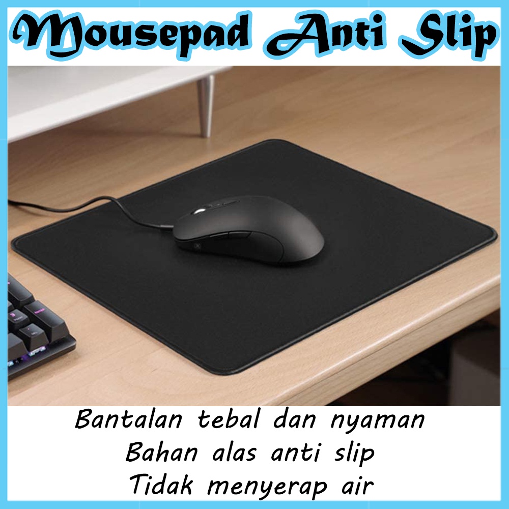 Jual MOUSE PAD HITAM POLOS Alas Mouse Tatakan Mouse Antislip MousePad ...