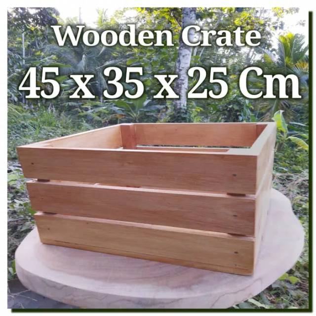 Jual Wooden Crate box 45x35x25 kotak penyimpanan kayu wood storage box ...