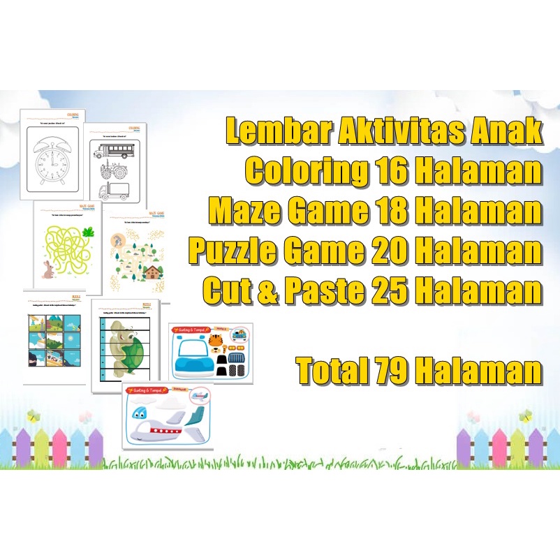 Jual DIGITAL WORKSHEET - LEMBAR AKTIVITAS ANAK TK-PAUD - COLORING MAZE ...