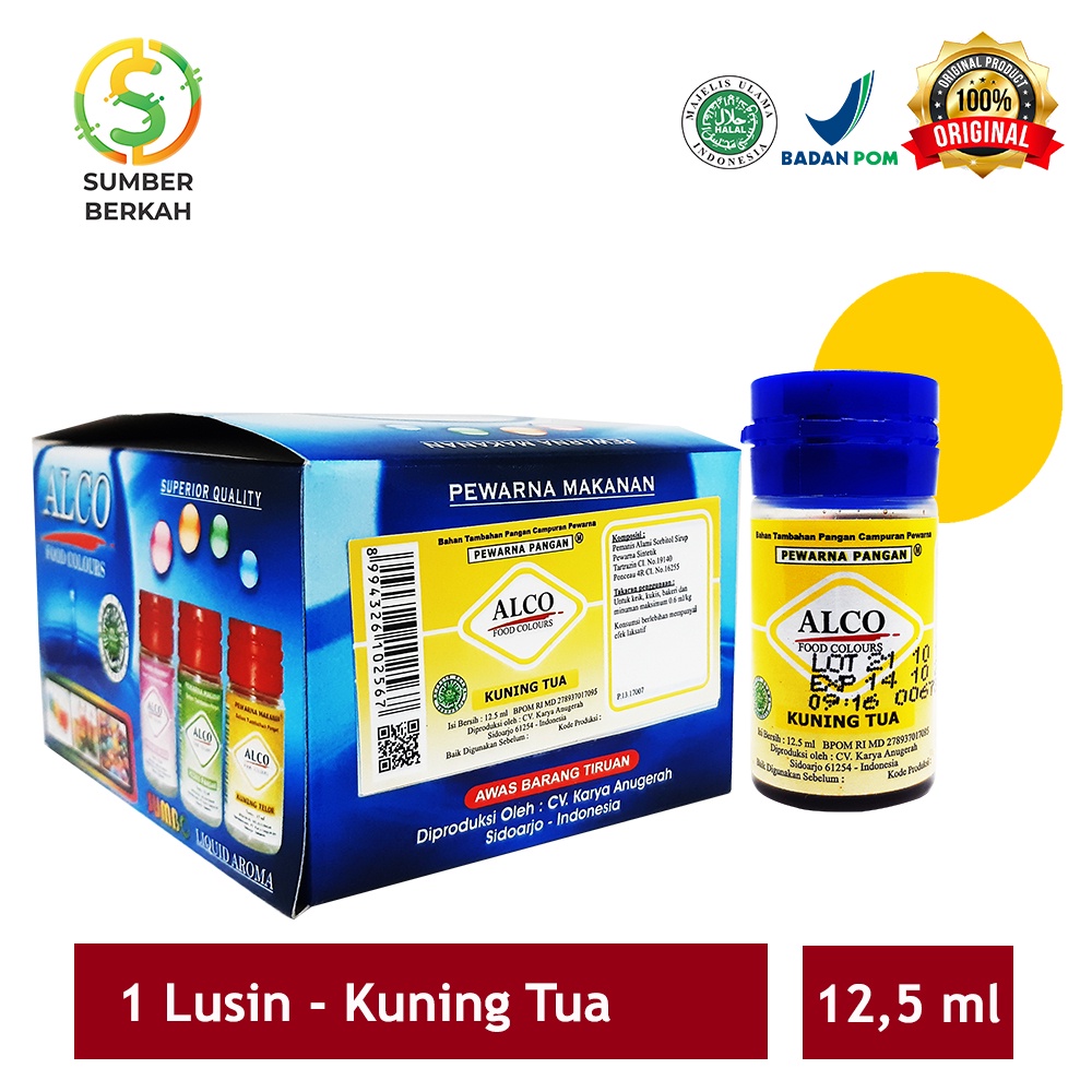 Jual Pewarna Makanan Kue ALCO 12,5 ml 1 Lusin | Shopee Indonesia