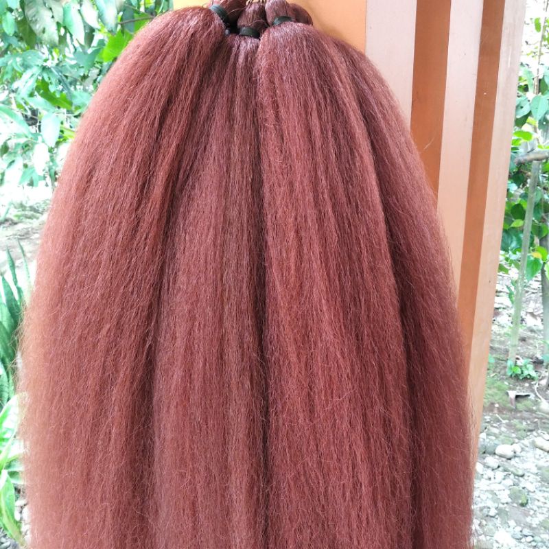 Jual RAMBUT CEMARA WARNA MERAH BATA PANJANG 70CM SINTETIS HALUS ...