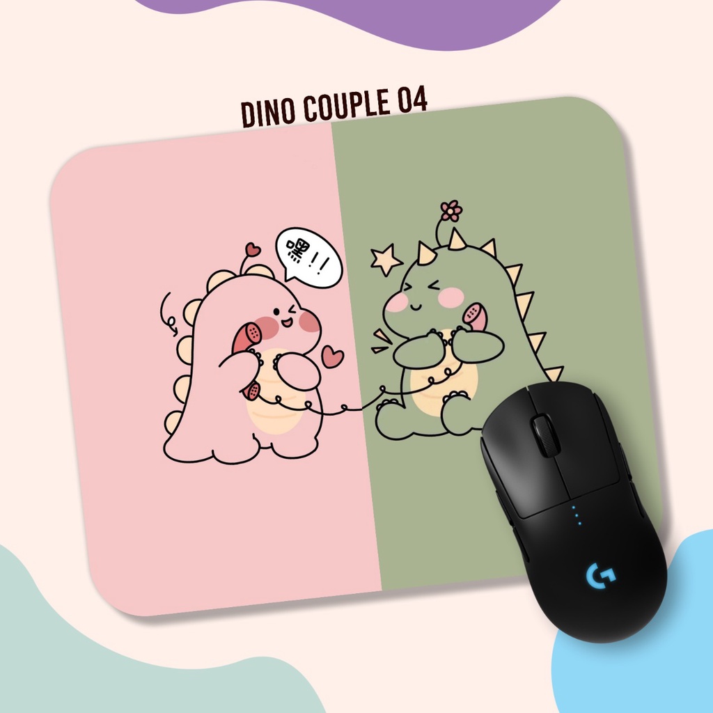 Jual MOUSE PAD DINO COUPLE / MOUSEPAD DINO PINK/ MOUSE PAD COUPLE DINO ...