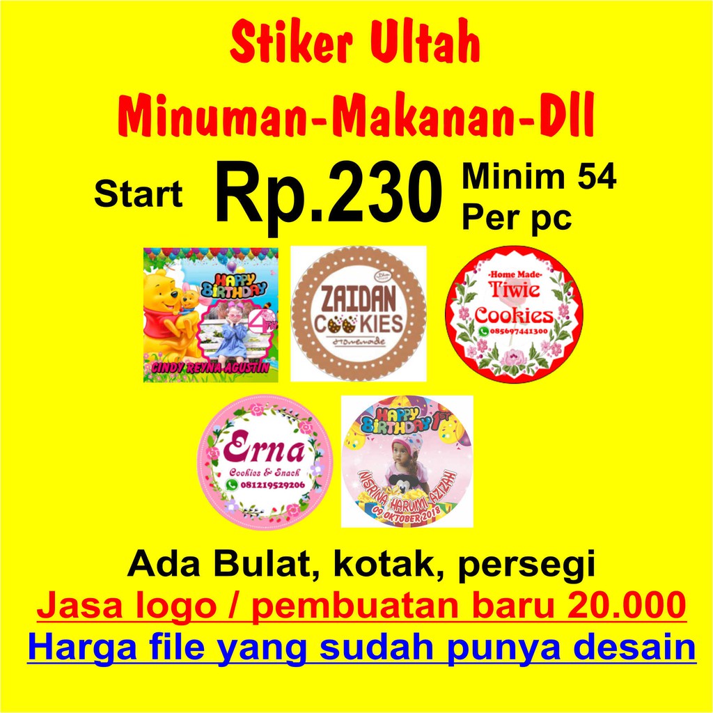 Jual Sticker. Sticker ultah. Sticker ulang tahun. Stiker label. Sticker ...