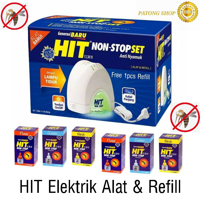 Jual HIT Nonstop Elektric Set gratis Refill anti nyamuk elektrik & HIT Nonstop Refill 45hr ...