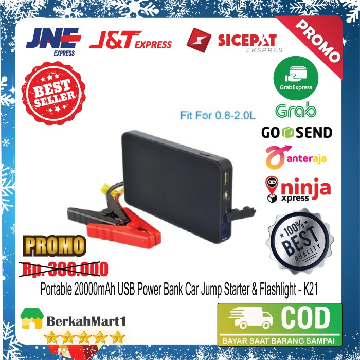 Jual Jumper Aki Mobil Usb Power Bank Car Jump Starter 20000Mah + Senter ...