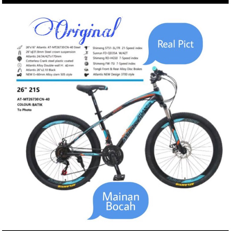 Jual Sepeda Gunung MTB Atlantis AT-730 CN 26 Inch Velg Tinggi 4 CM ...