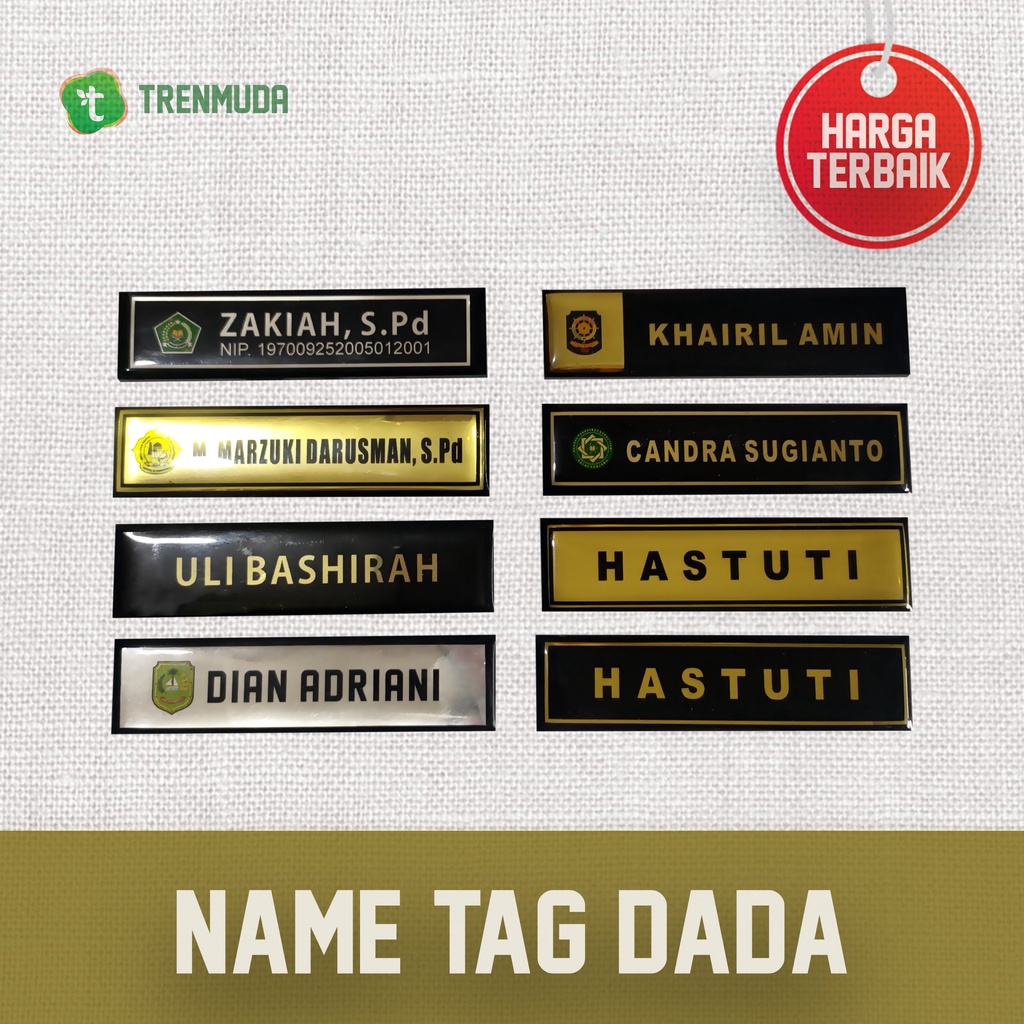 Jual NAME TAG DADA RESIN MURAH DAN RAPI | Shopee Indonesia