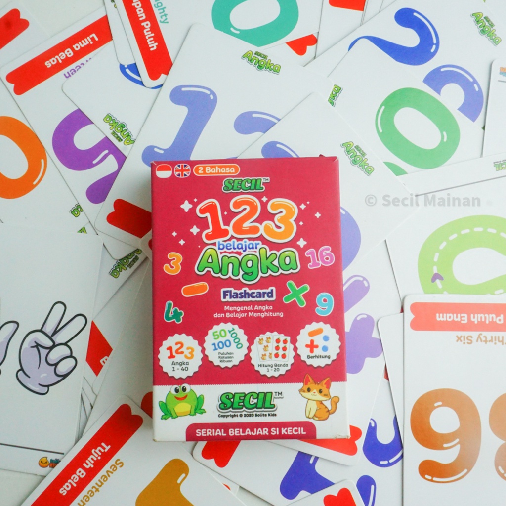 Jual Flashcard Angka Bilingual 2 Bahasa | Kartu Pintar Berhitung dan ...