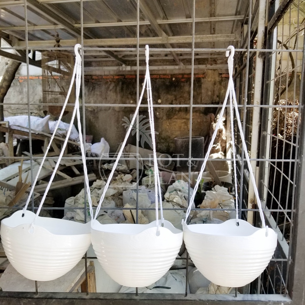 Jual Pot Plastik Gantung Gentong Size L 23 cm - lovenia 8857 - PUTIH ...