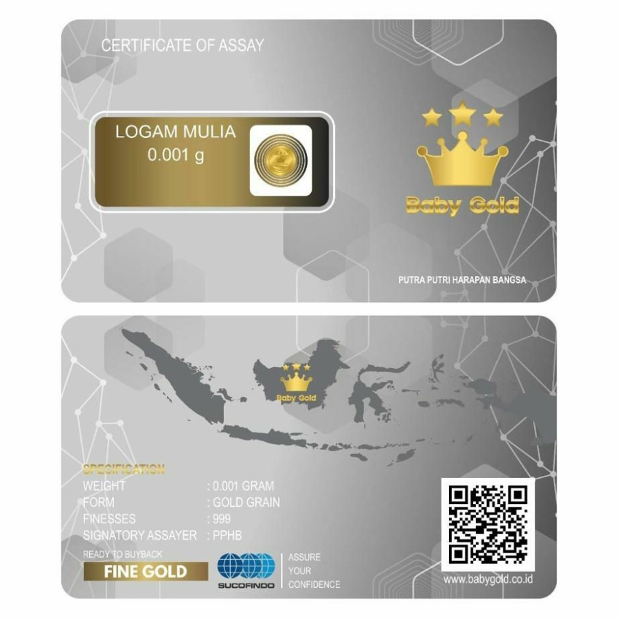 Jual Baby Gold 0,001 Gram Emas Mini Logam Mulia 24 Karat Jaminan Asli ...
