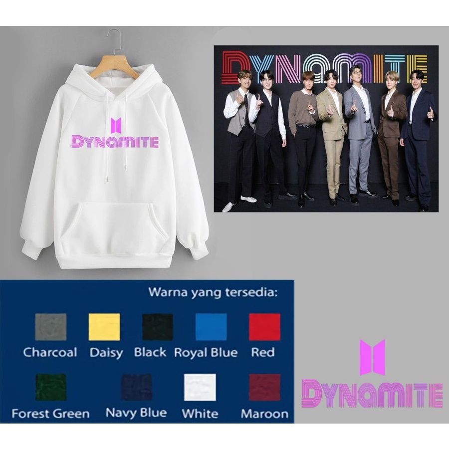 Jual JAKET HOODIE PRIA WANITA KPOP BTS DYNAMITE SABLON PINK / DISTRO / COD | Shopee Indonesia
