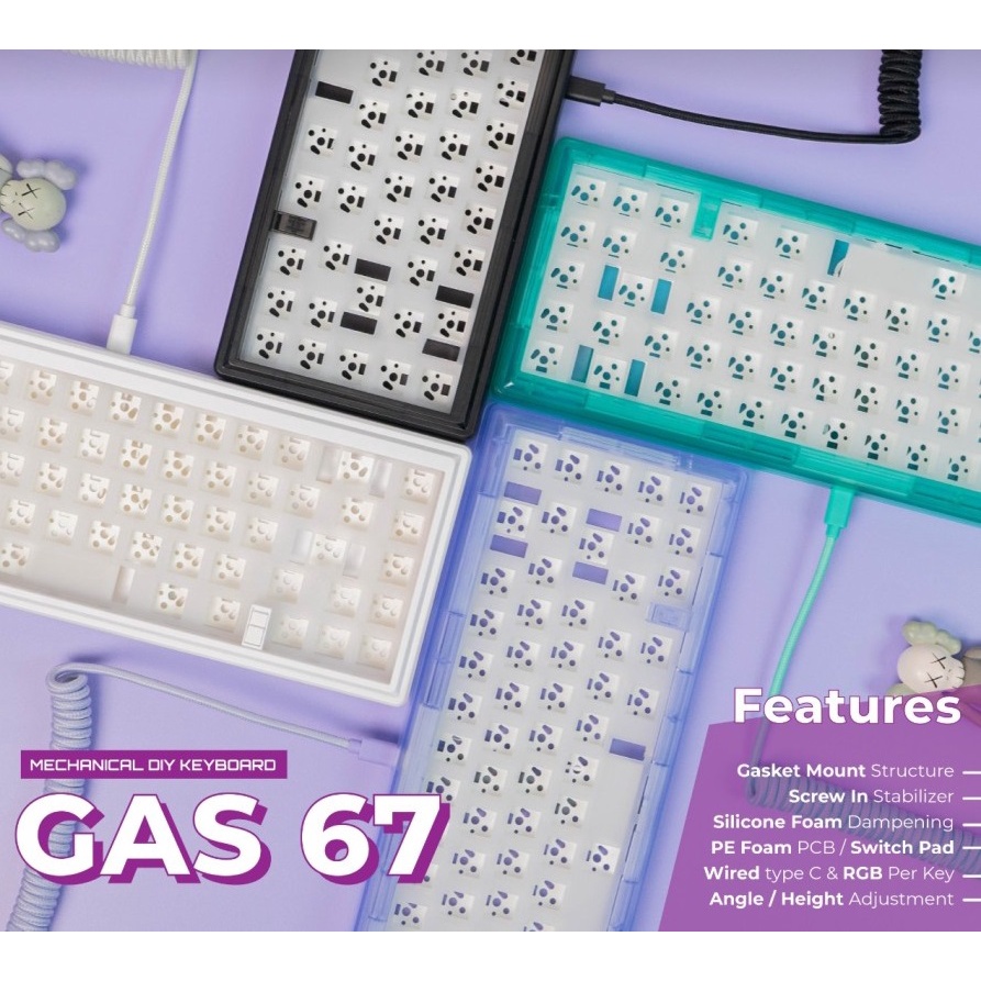 Jual CIY GAS67 / GAS 67 Gasket Mount Barebone RGB 67 Keys - Keyboard ...