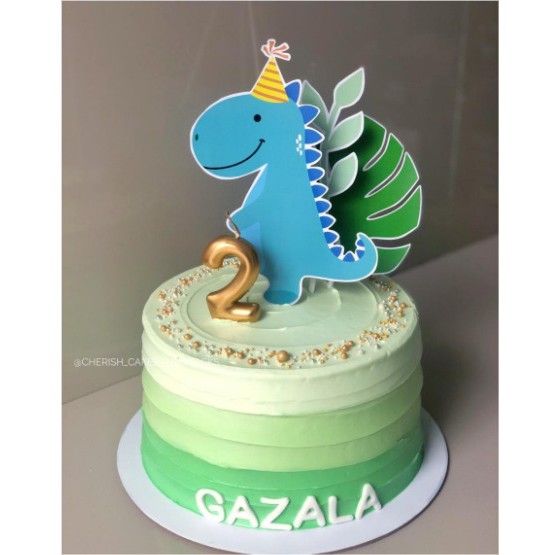 Jual Dino Daun Cute Topper Cake Ulang Tahun / Hiasan Kue Birthday ...
