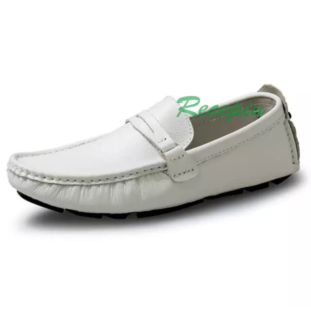 Jual Sepatu Kerja Pria Putih Low Pantofel Putih Pansus Pria Slip On ...