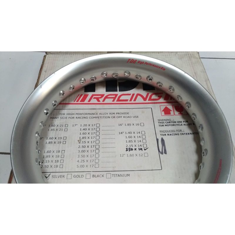 Jual VELG TDR U SHAPE 2.50 RING 14 SILVER - ORIGINAL | Shopee Indonesia